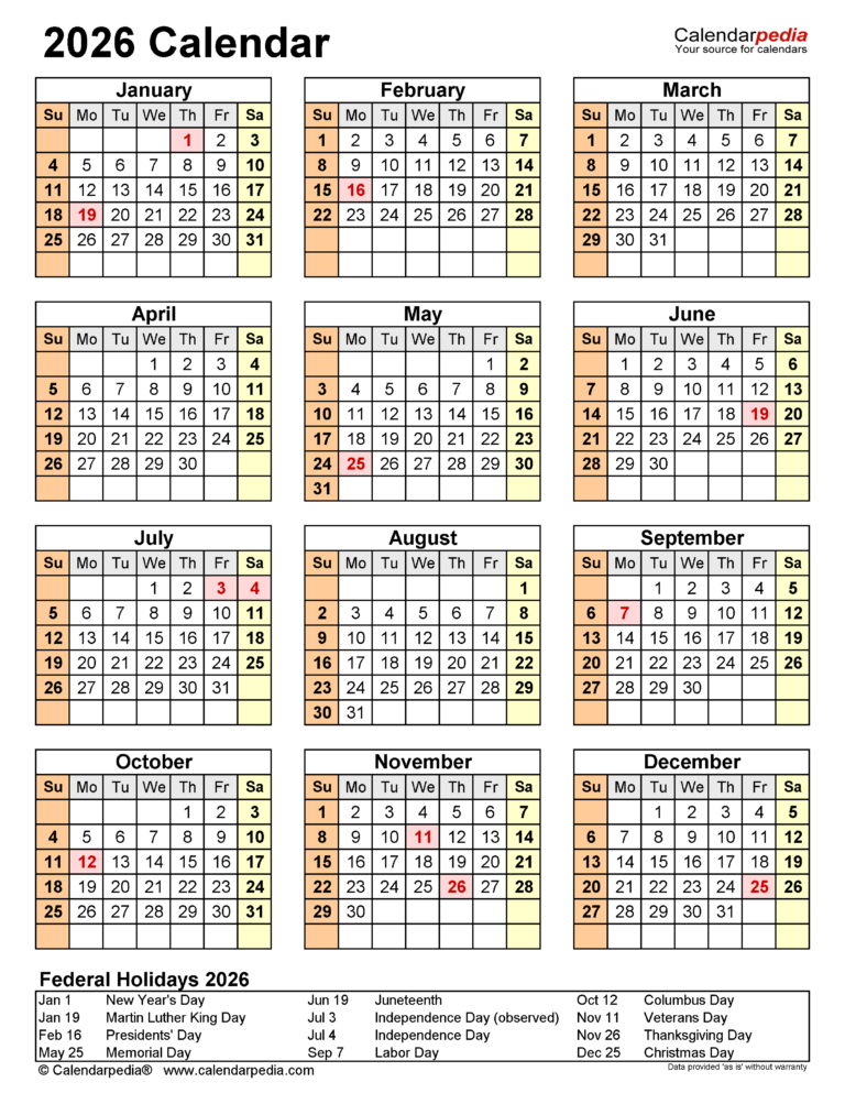2026 Bi Weekly Pay Calendar Free Printable Calendar